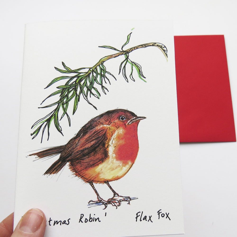 Robin Greeting Card – Flax Fox