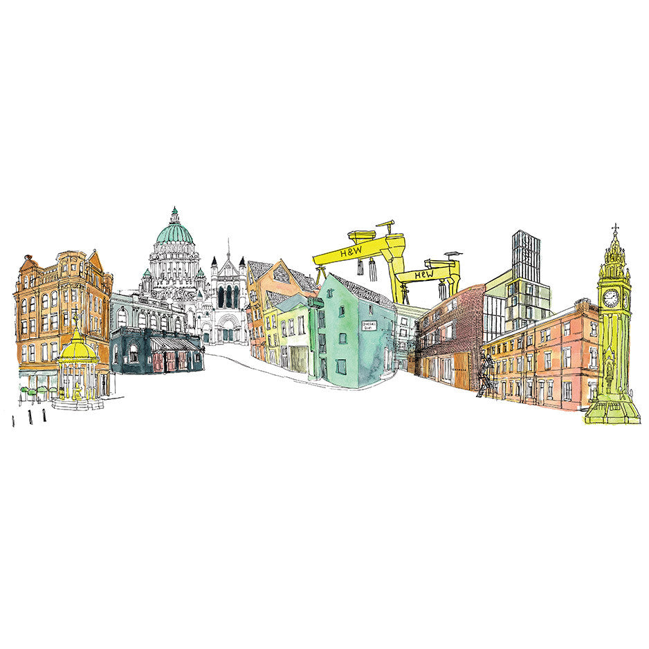 Belfast City Skyline, Gicleé Print – Flax Fox